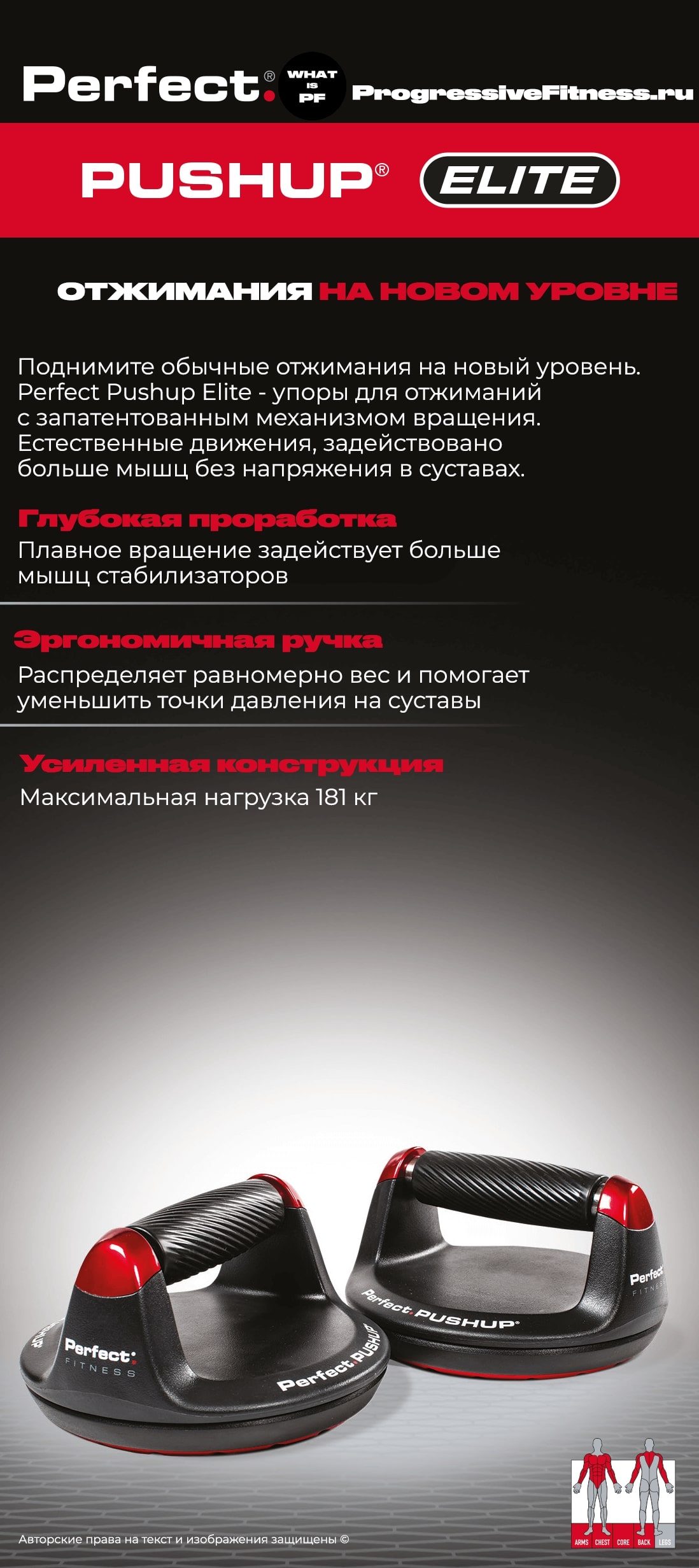 Купить поворотные упоры для отжимания Perfect Pushup Elite в ...